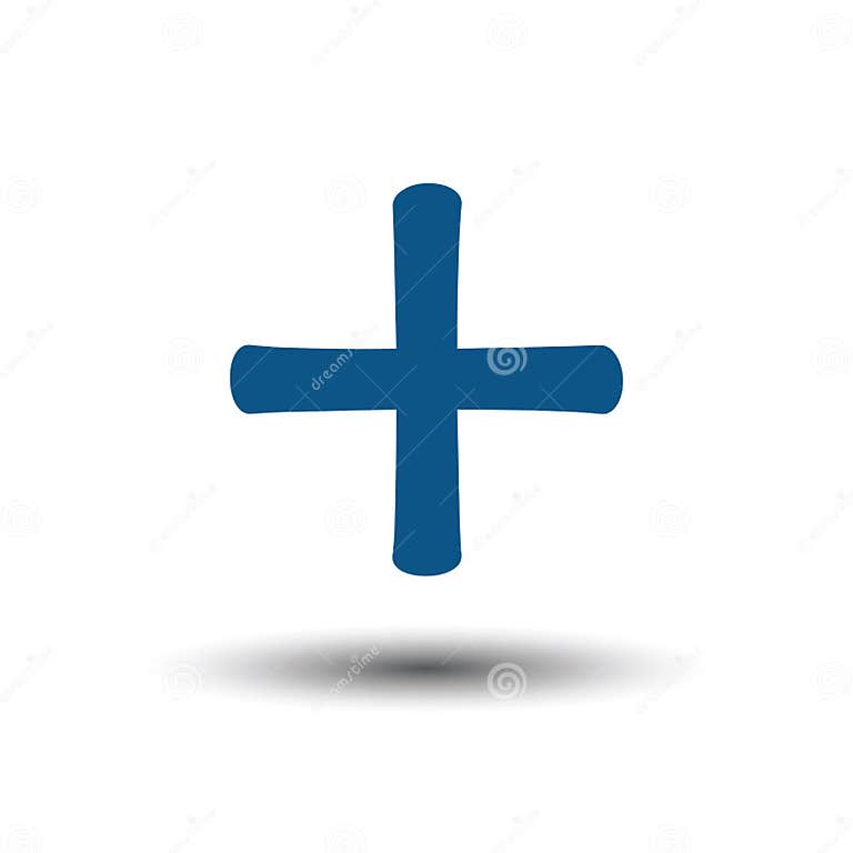 Classical Blue Color Plus Design with Shadow Stock Vector ...