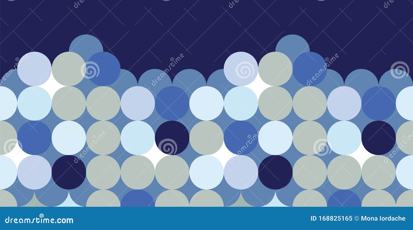 Classical Blue Dots Border Pattern Coordinating Print. Stock Vector ...
