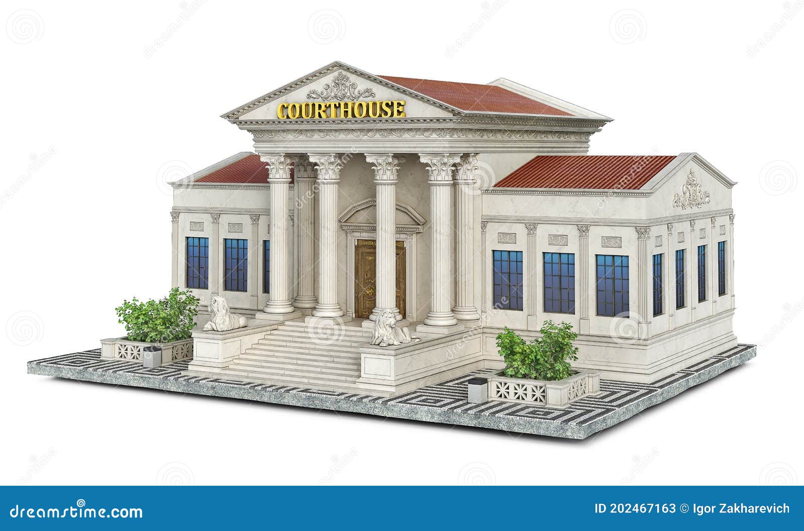 A Classical Building of Courthouse on a Piece of Ground Stock ...