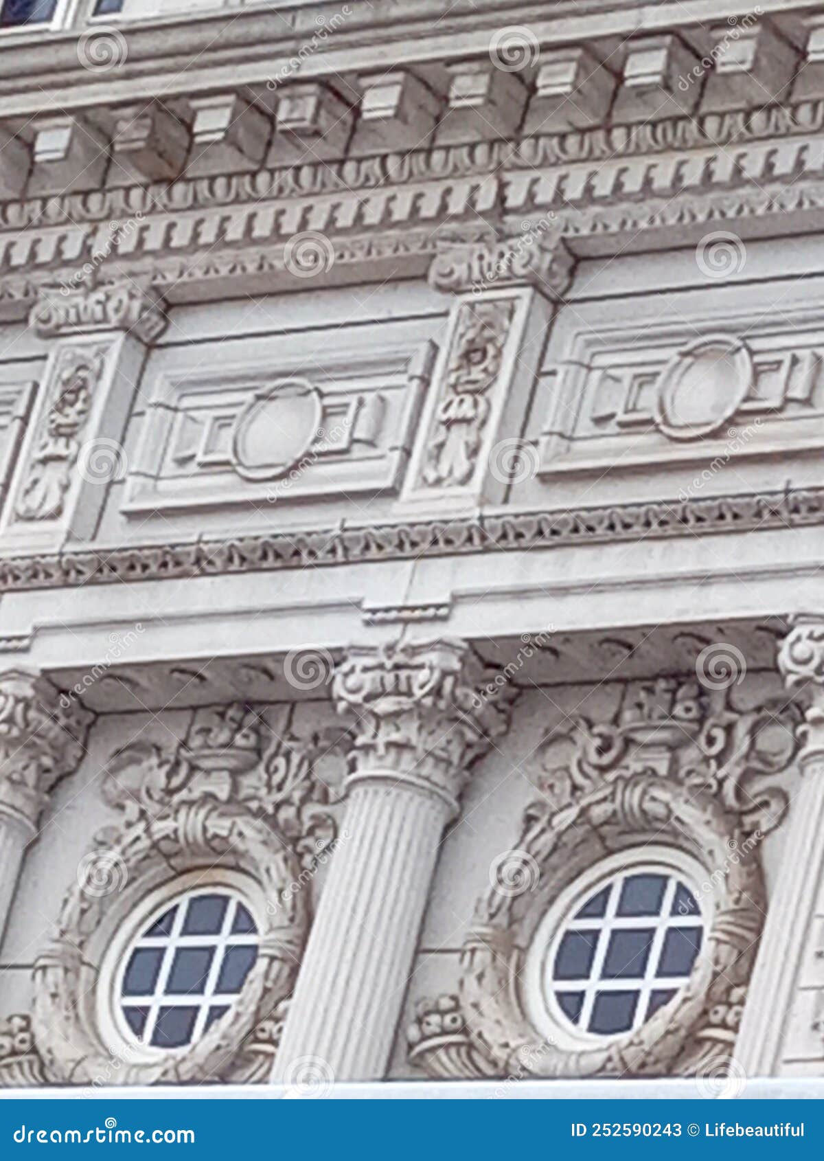 Classical building design stock image. Image of landmark - 252590243