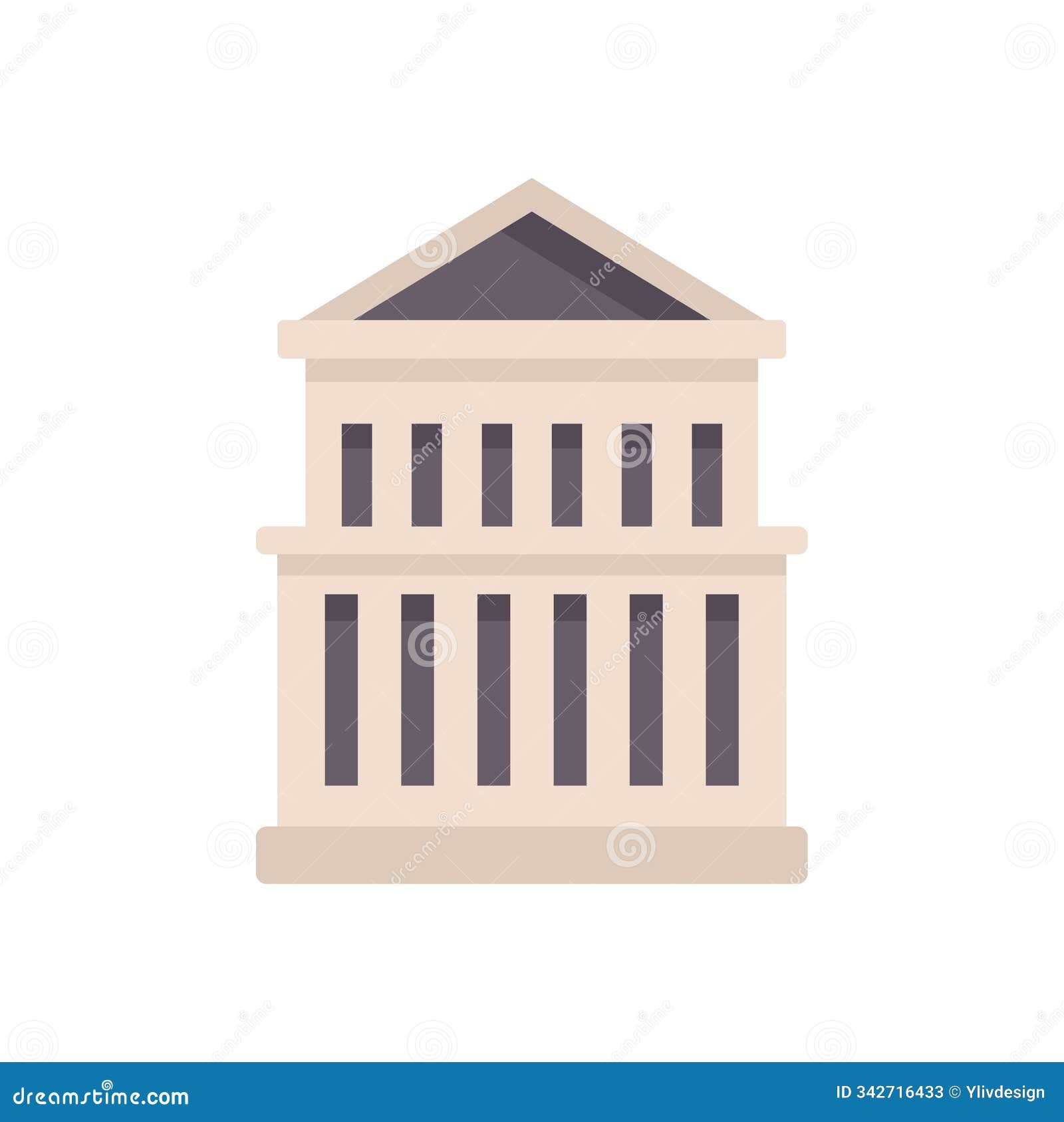 Classical Building Facade Featuring Columns and a Triangular Roof Stock ...