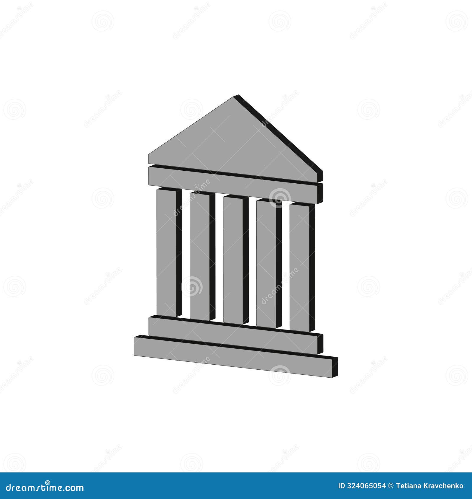 Classical Building Icon. Grey Color Scheme. Vector Architectural Symbol ...