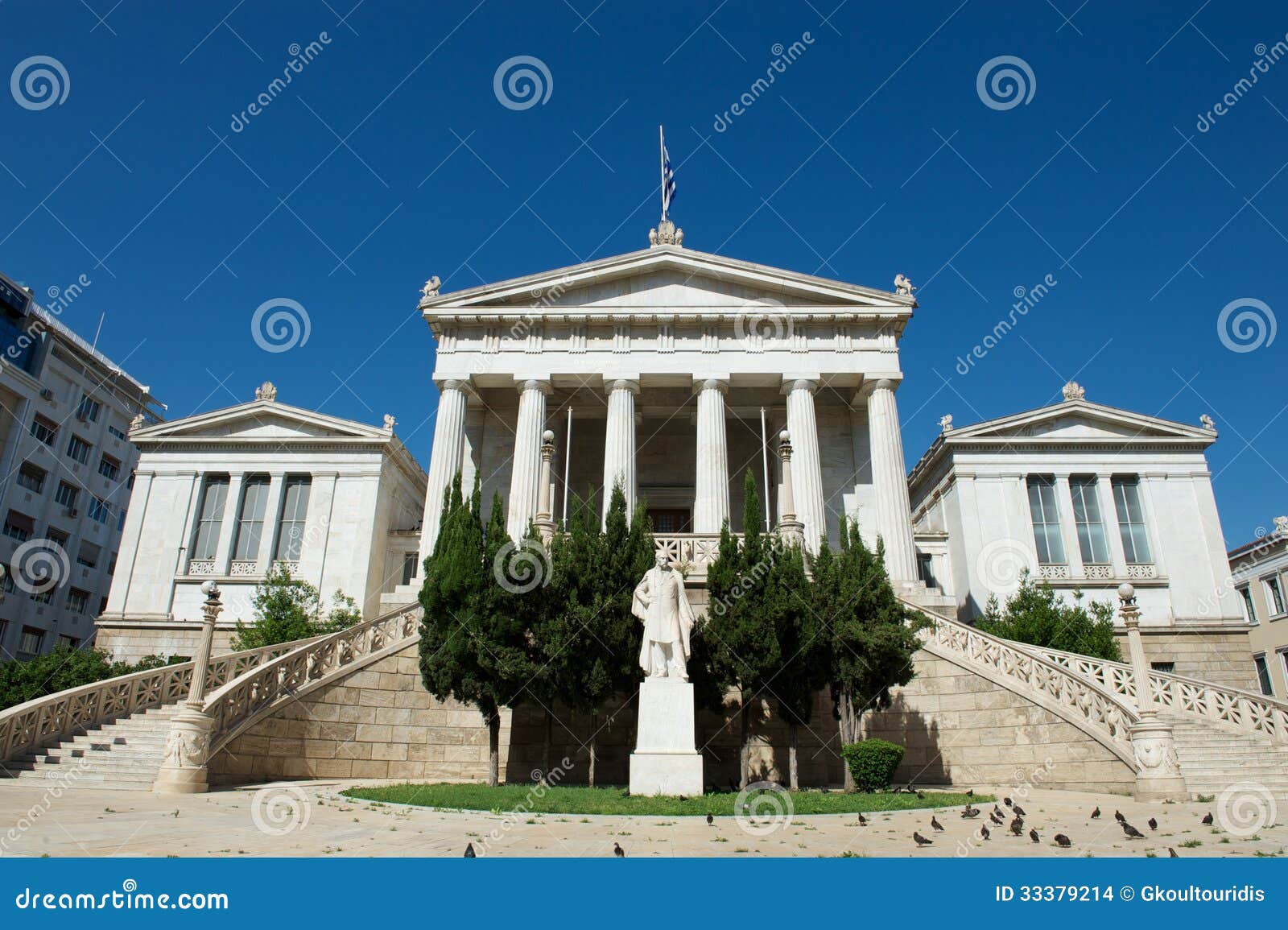 Classical Building of the National Library, Athens, Greece Stock Photo ...