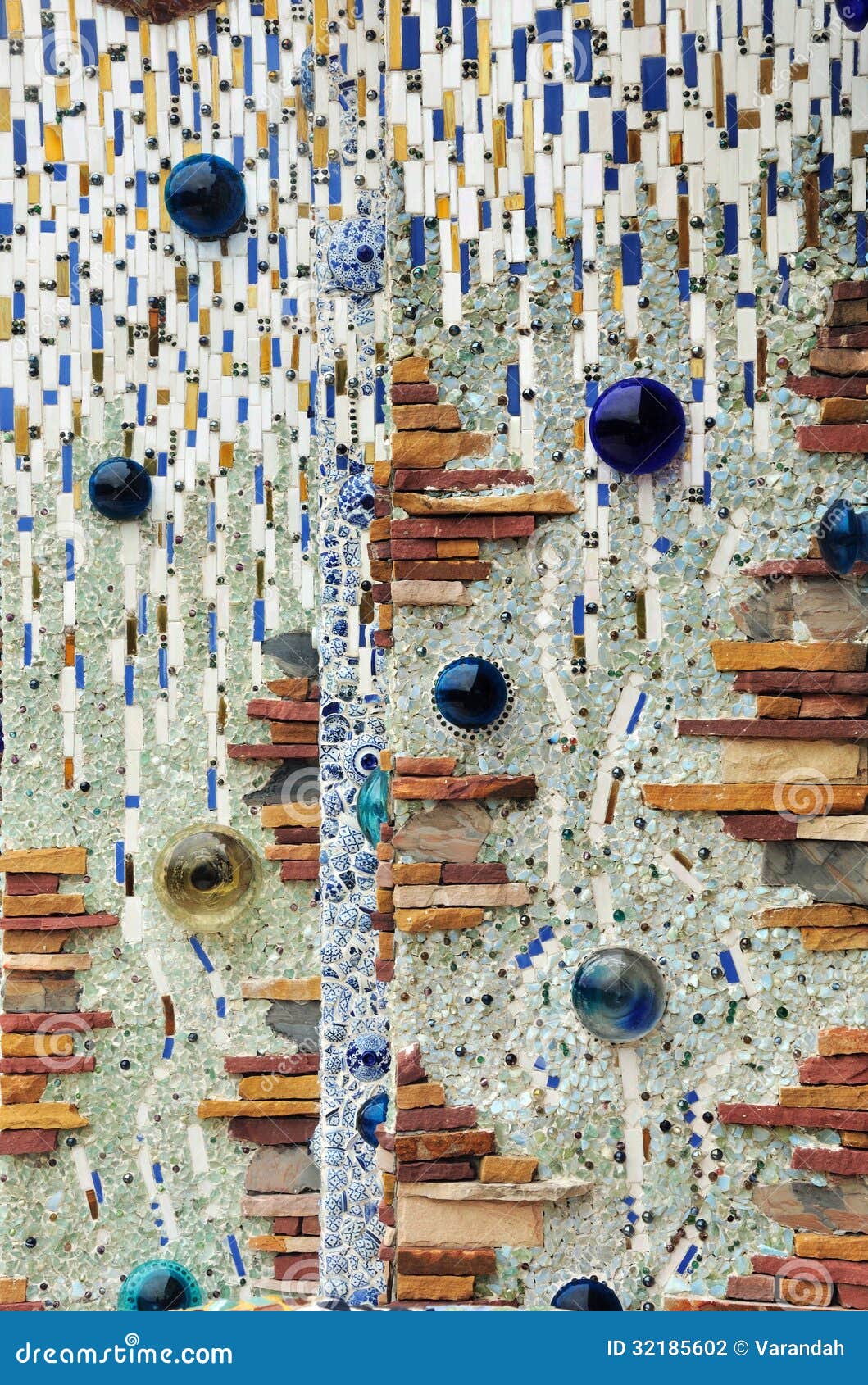 Classical Ceramic Broken Tile Wall Background Stock Photo - Image of ...