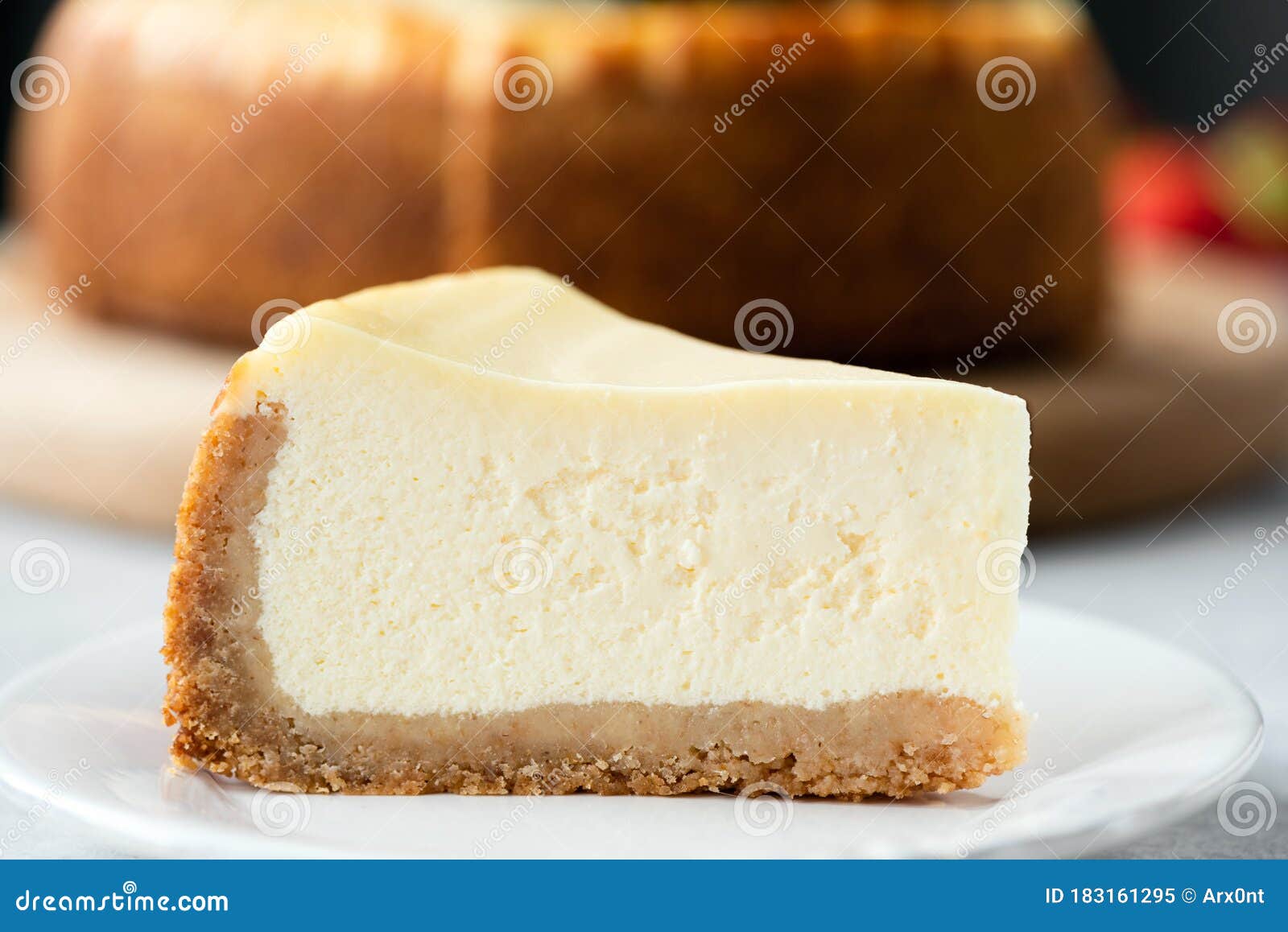 Classical Cheesecake on Plate Stock Image - Image of horizontal, pastry ...