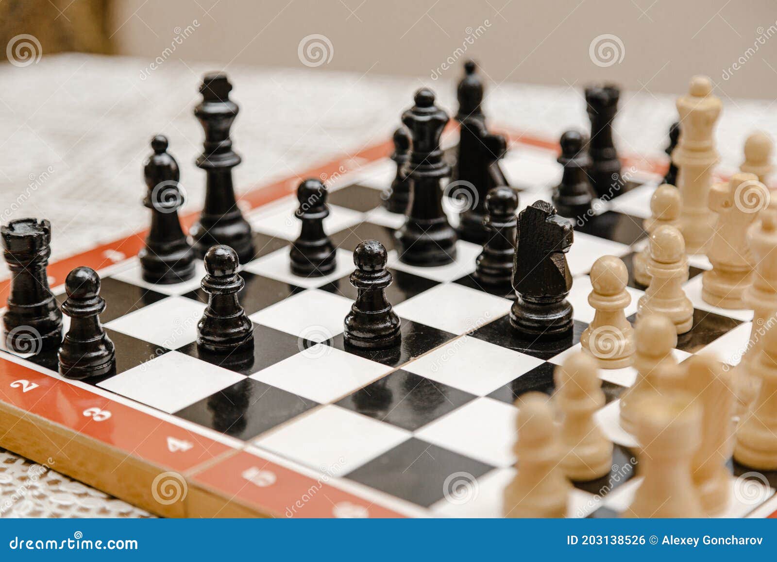 Classical Chess Stand on a Chess Board. Chess Combinations for ...