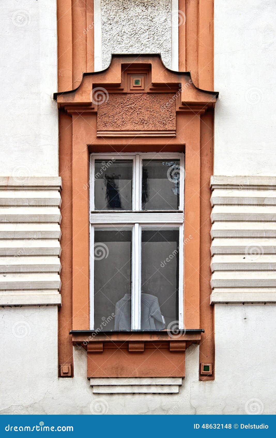 Classical Colorful Window with Pediment in Prague Stock Photo - Image ...
