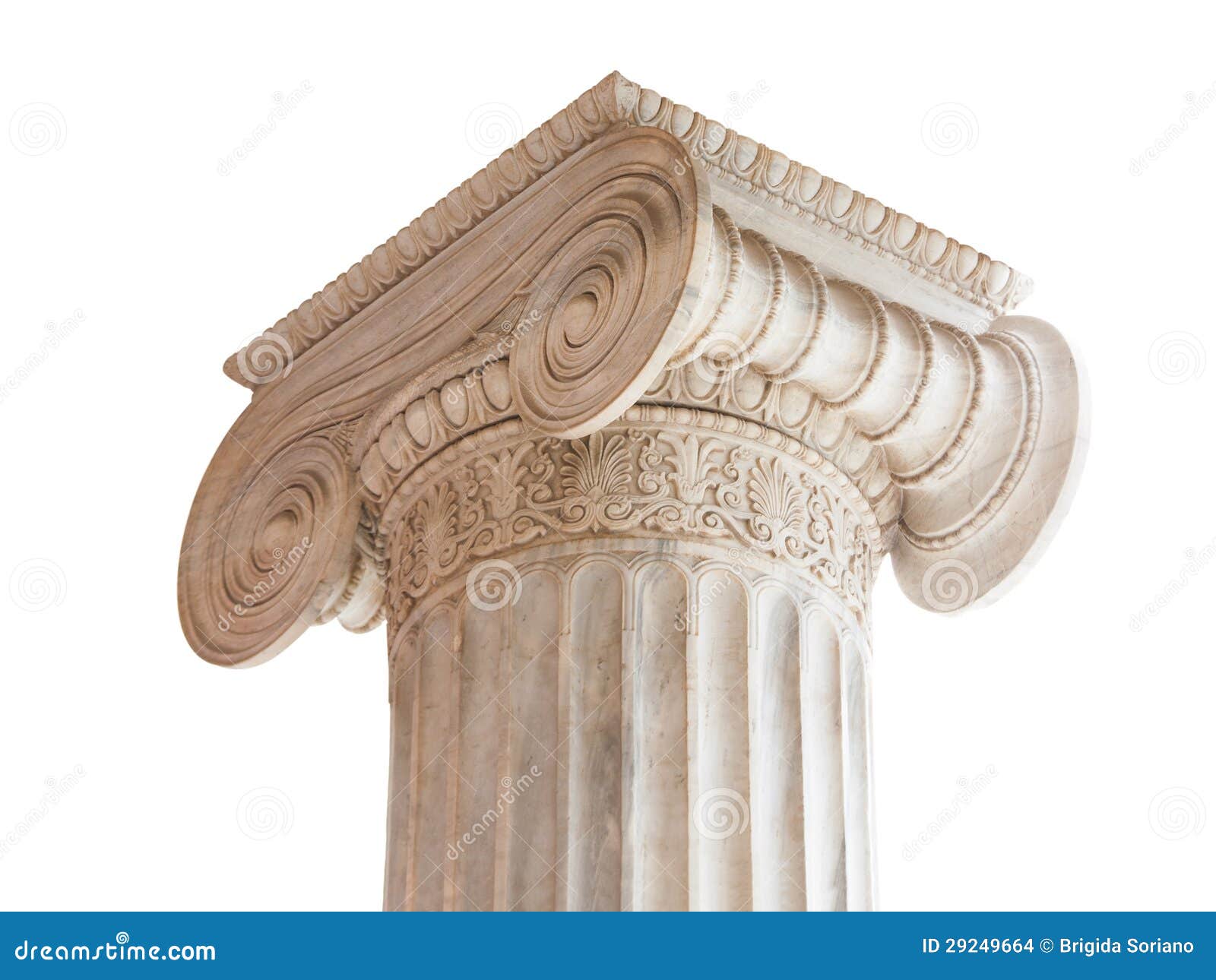 Classical Column Capital on White Stock Photo - Image of marble, spiral ...