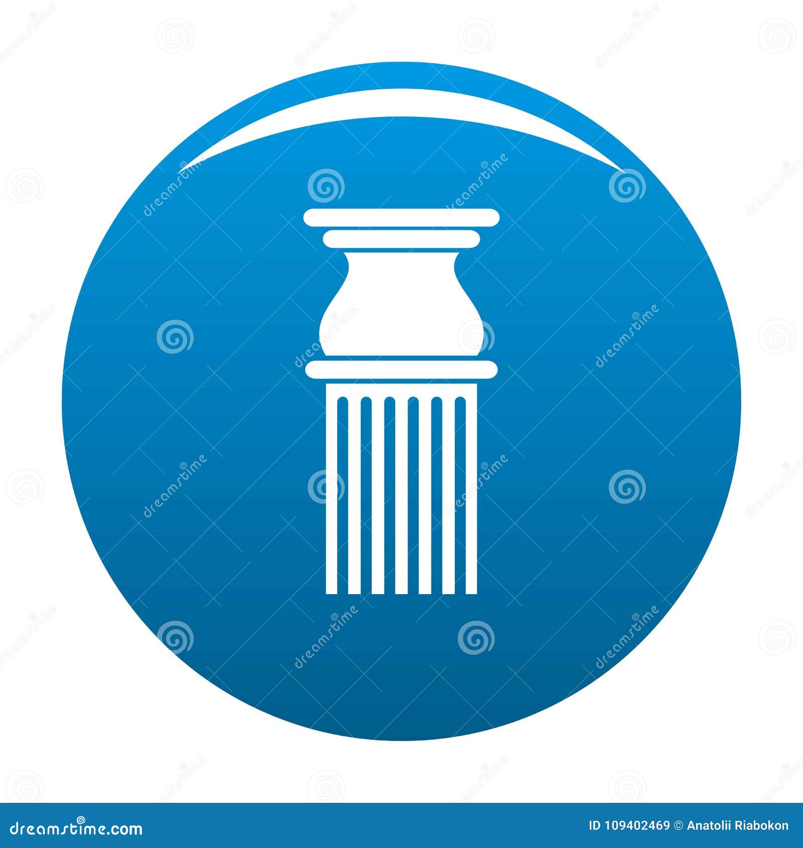Classical Column Icon Blue Vector Stock Vector - Illustration of ...