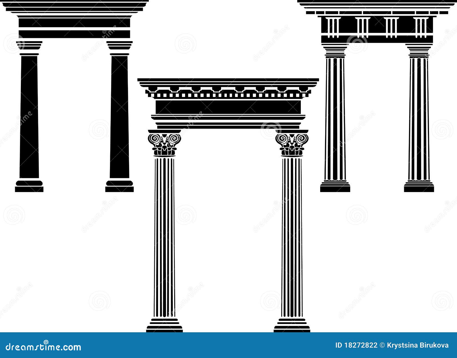 Classical Column Stencil Set Stock Vector - Illustration of building ...