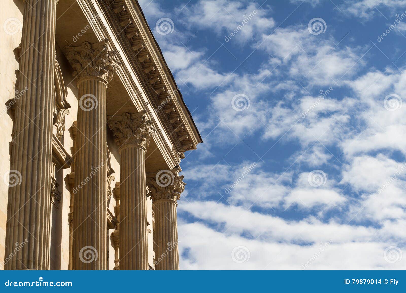 Classical Columns Architecture with Blue Sky Stock Photo - Image of ...