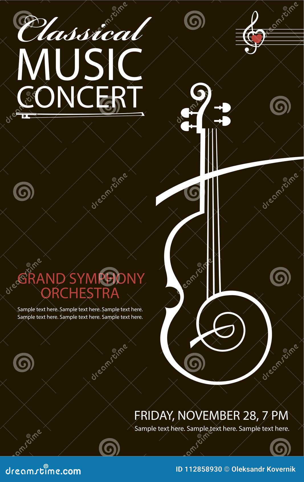 Classical concert poster stock vector. Illustration of abstract - 112858930