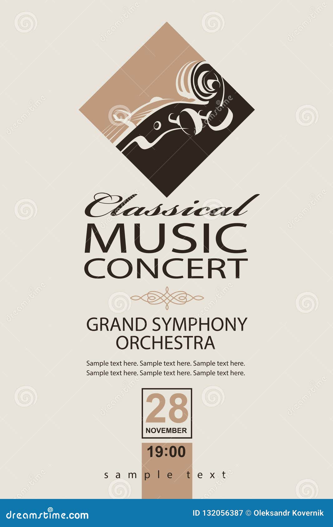 Classical concert poster stock vector. Illustration of composition ...