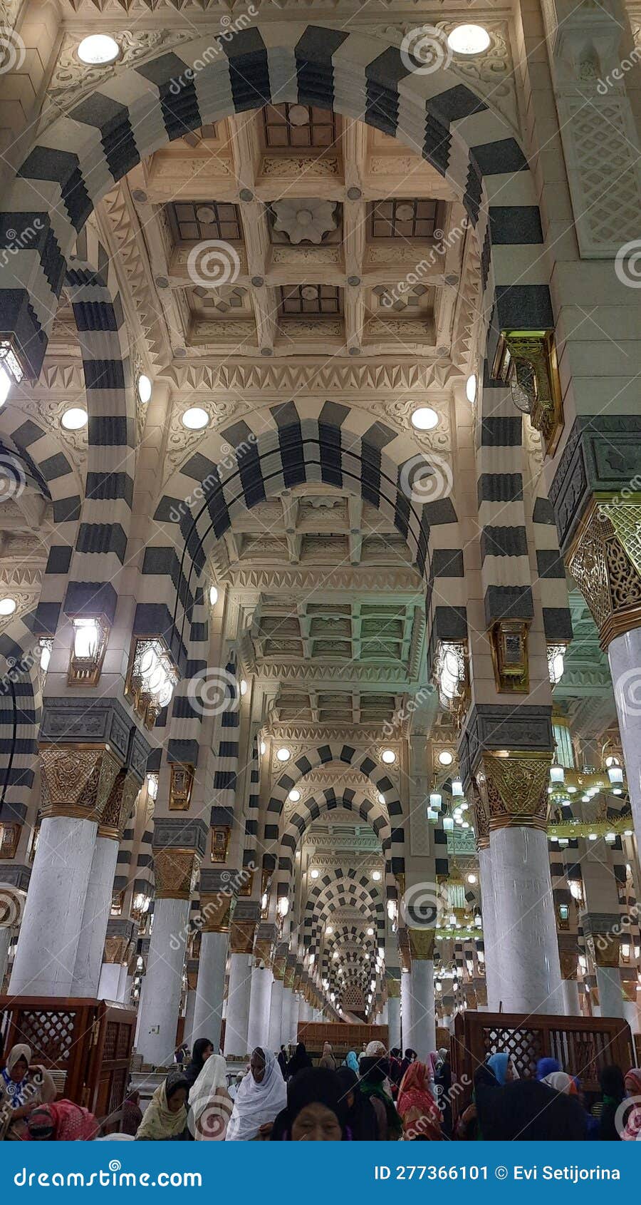 Architectural Splendor Inside the Prophets Mosque Stock Image - Image ...