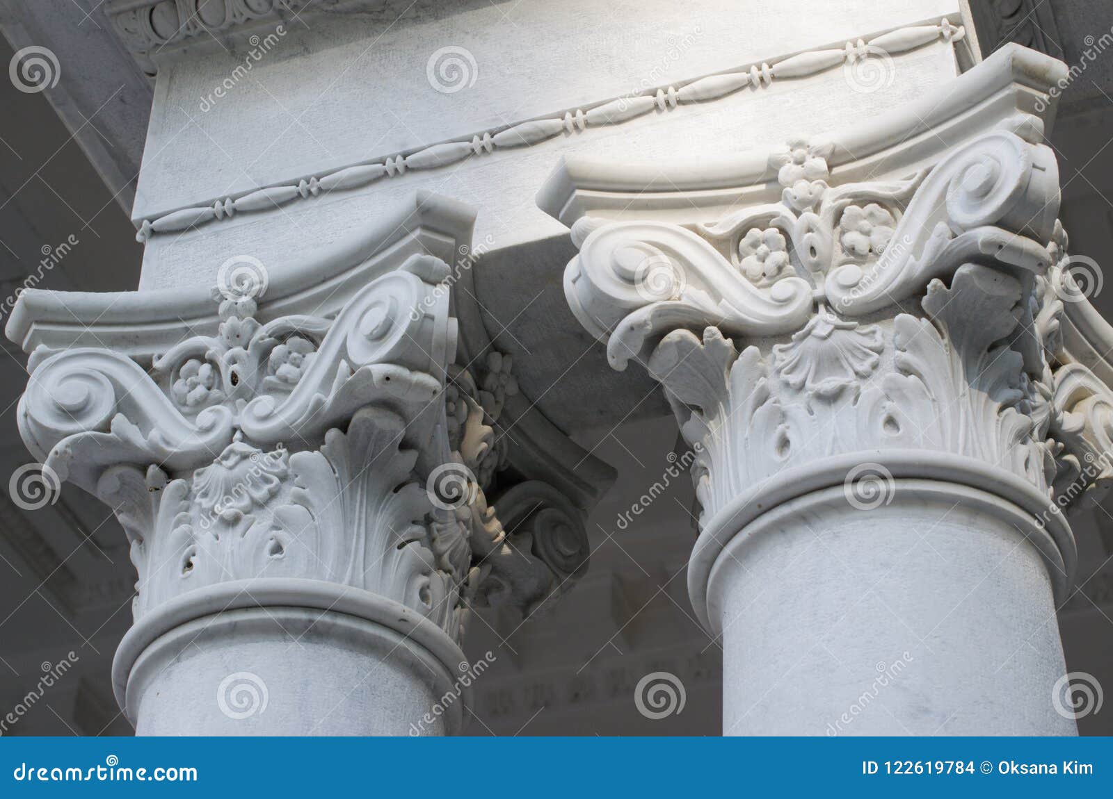 Classical Corinthian Style Capital on Top of Marble Column Stock Photo ...