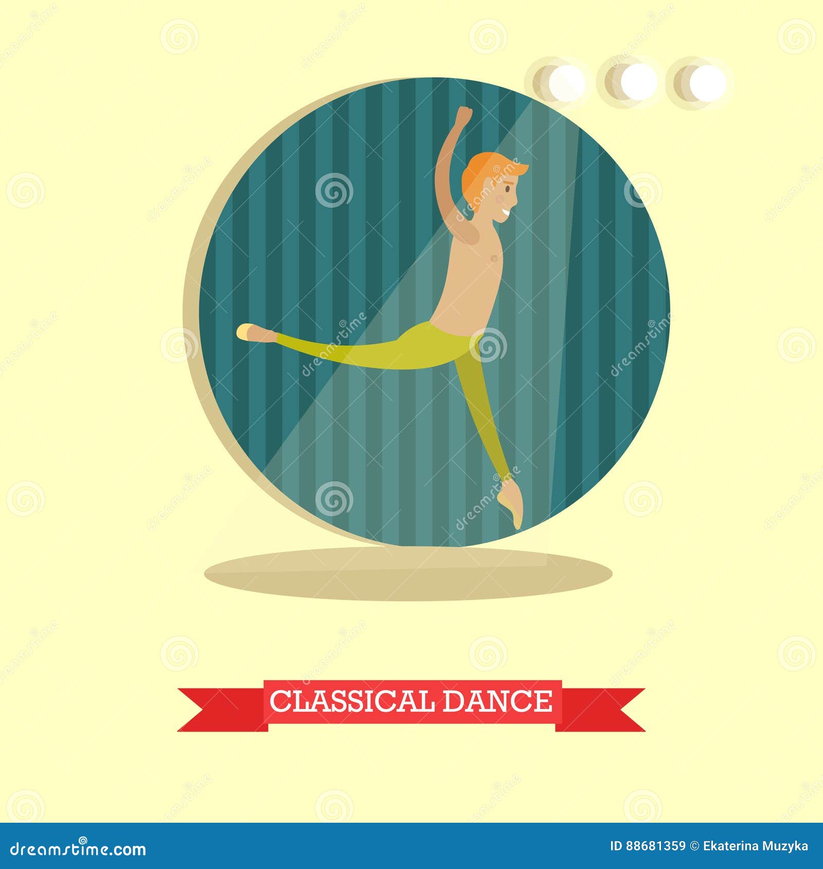 Classical Dance Concept Vector Illustration in Flat Style Stock Vector ...
