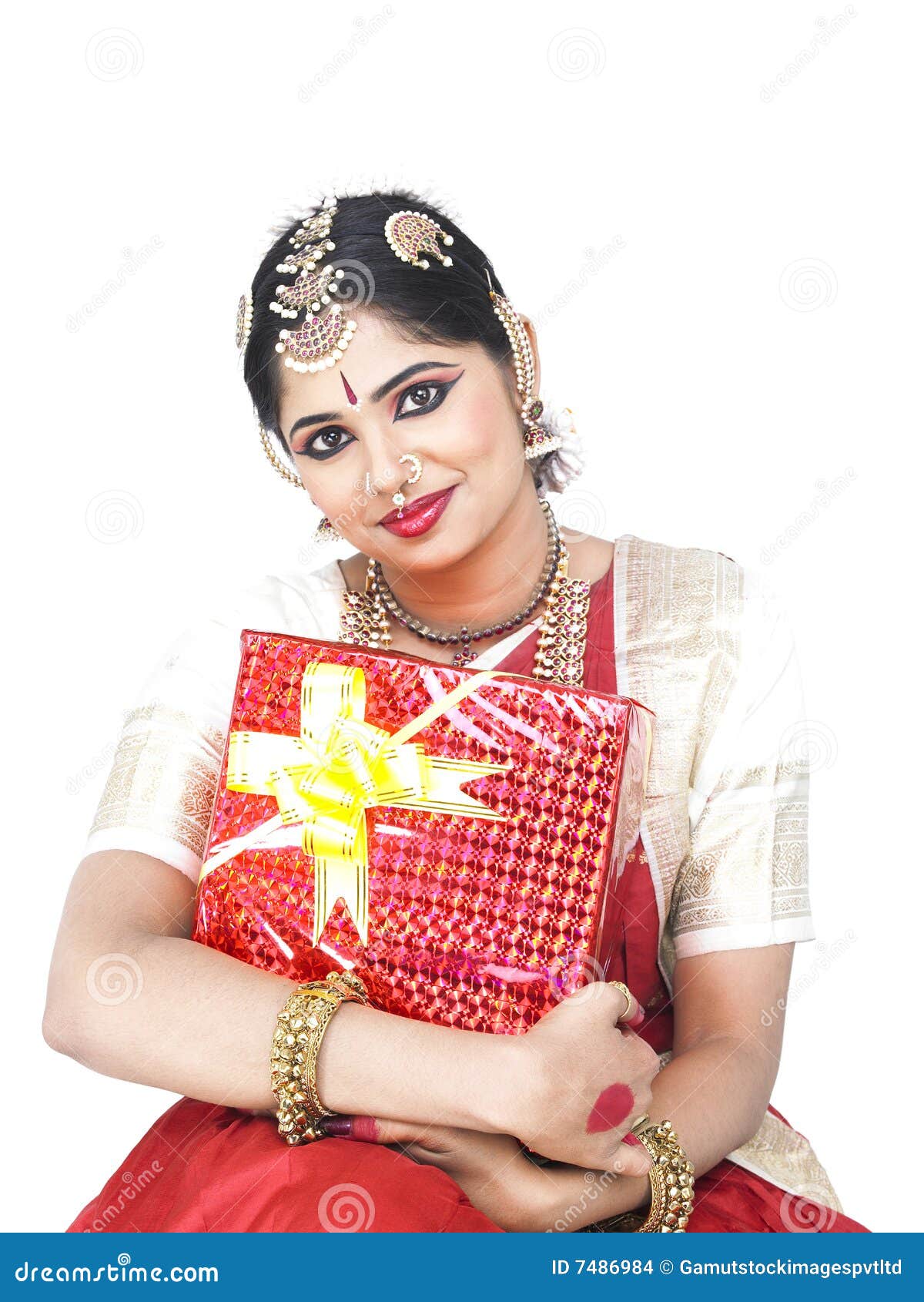 Classical Dancer With A Gift Box Royalty-Free Stock Image ...