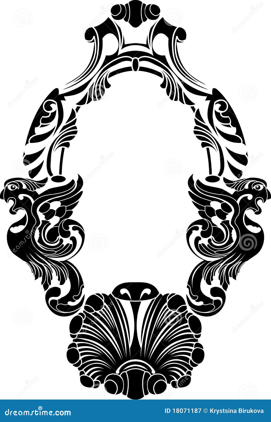 Classical Decorative Framework Stencil Stock Vector - Illustration of ...