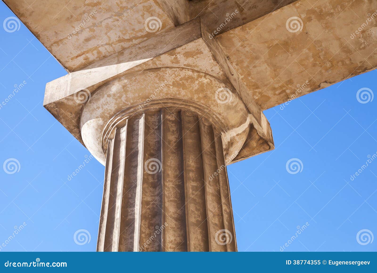 Classical Doric Order Fragment with Column Stock Image - Image of ...