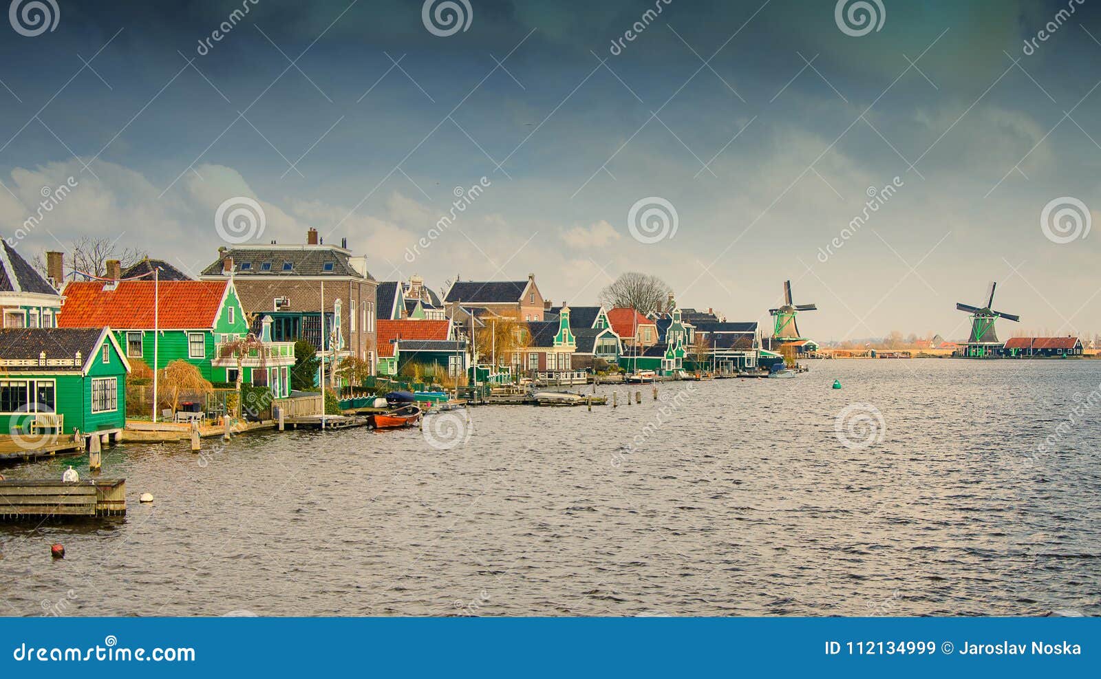 Classic Dutch houses stock image. Image of river, nature - 112134999