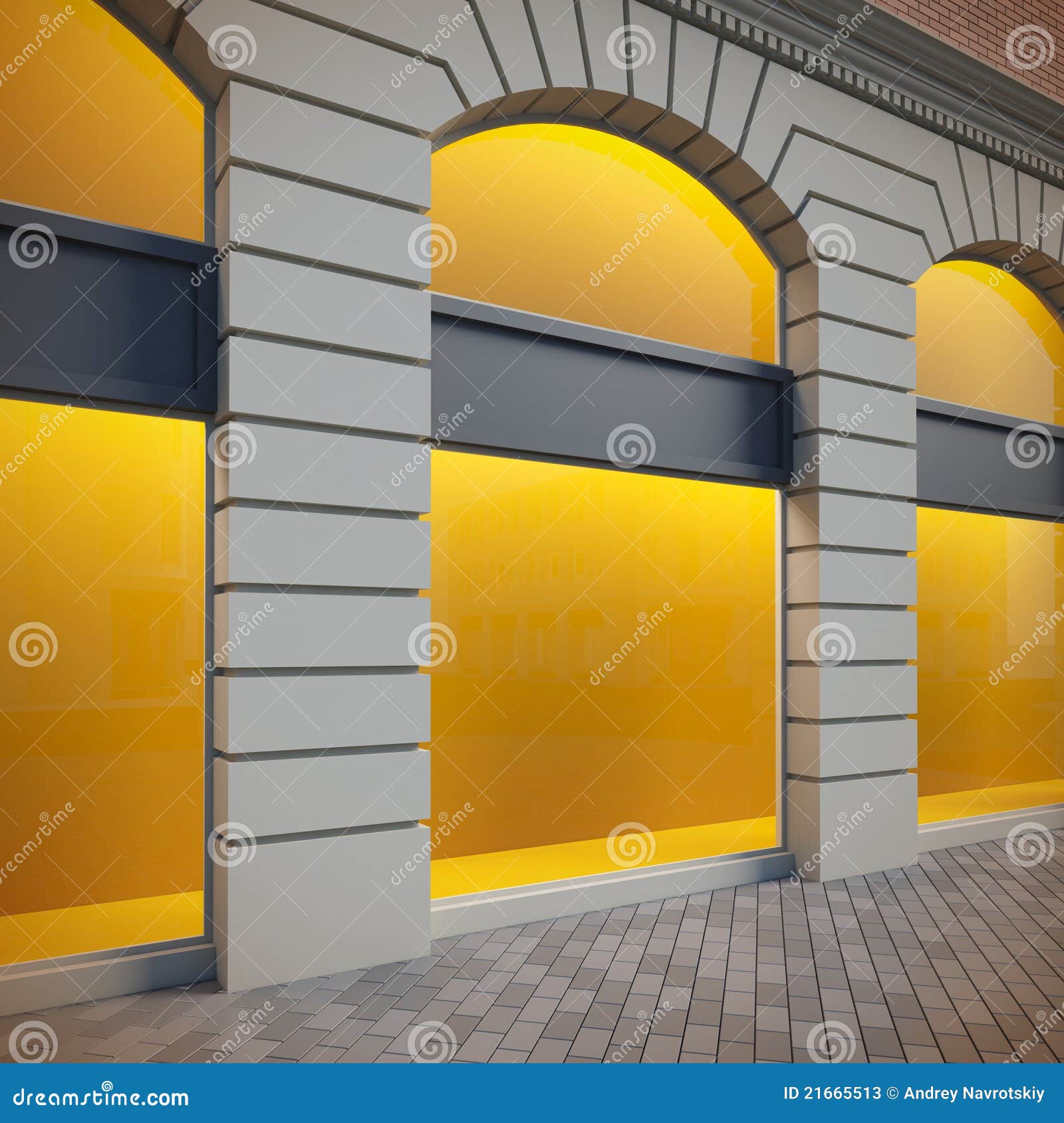 Classical Empty Storefront . Royalty-Free Illustration | CartoonDealer ...