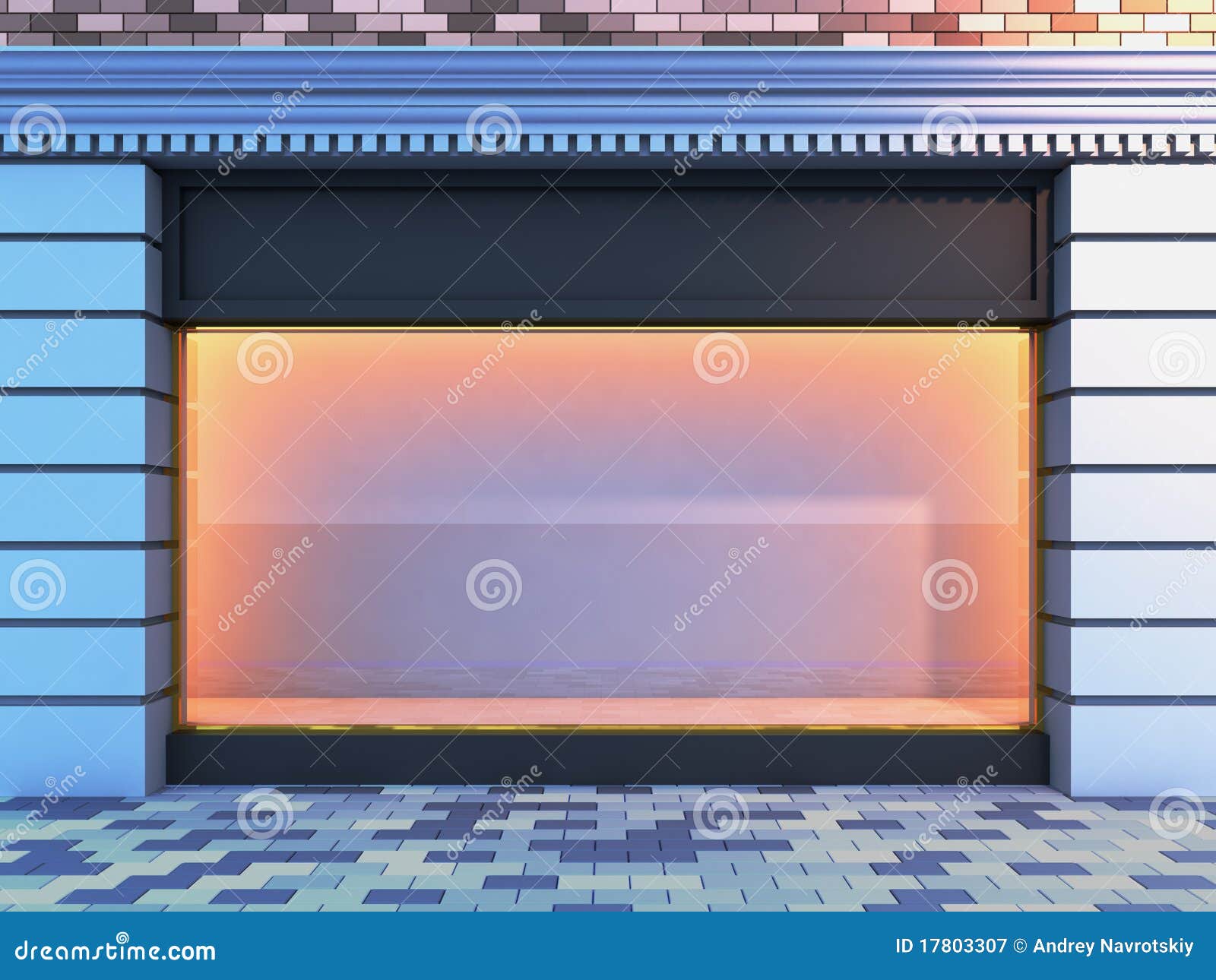 Classical Empty Storefront . Stock Illustration - Illustration of ...