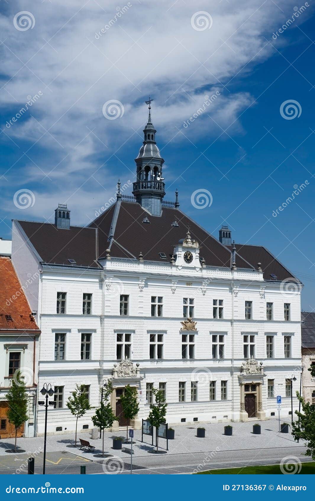 Classical European Town Hall Stock Image - Image of vertical, blue ...