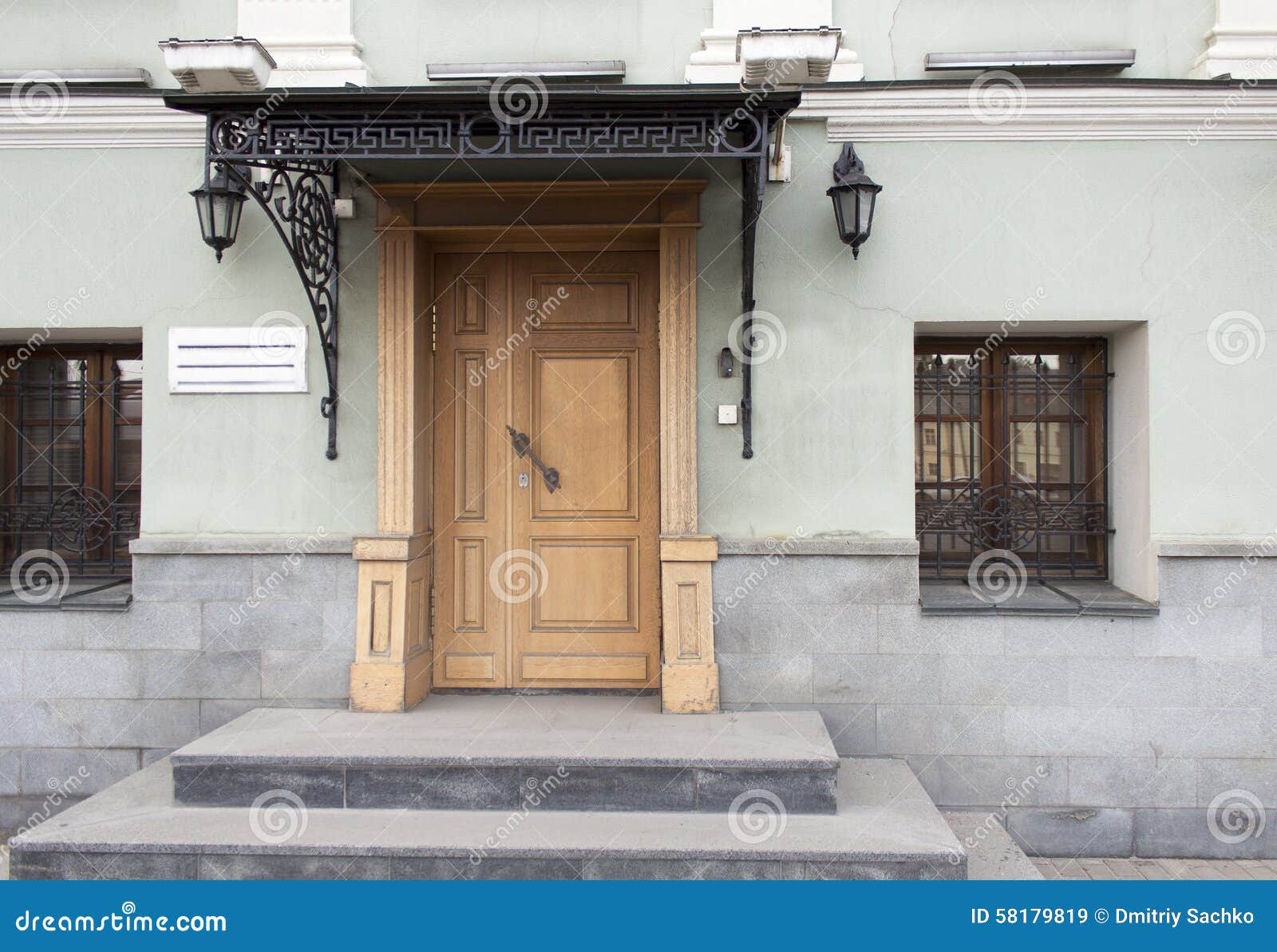 Classical Facade with Steps Stock Image - Image of wood, residential ...