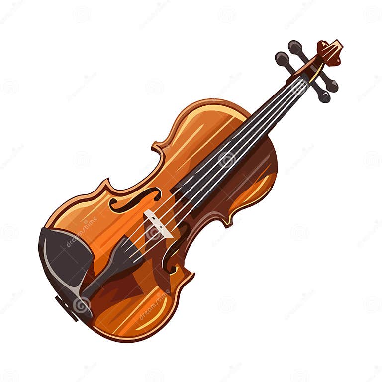 Classical Fiddle String Instrument in Harmony Stock Vector ...