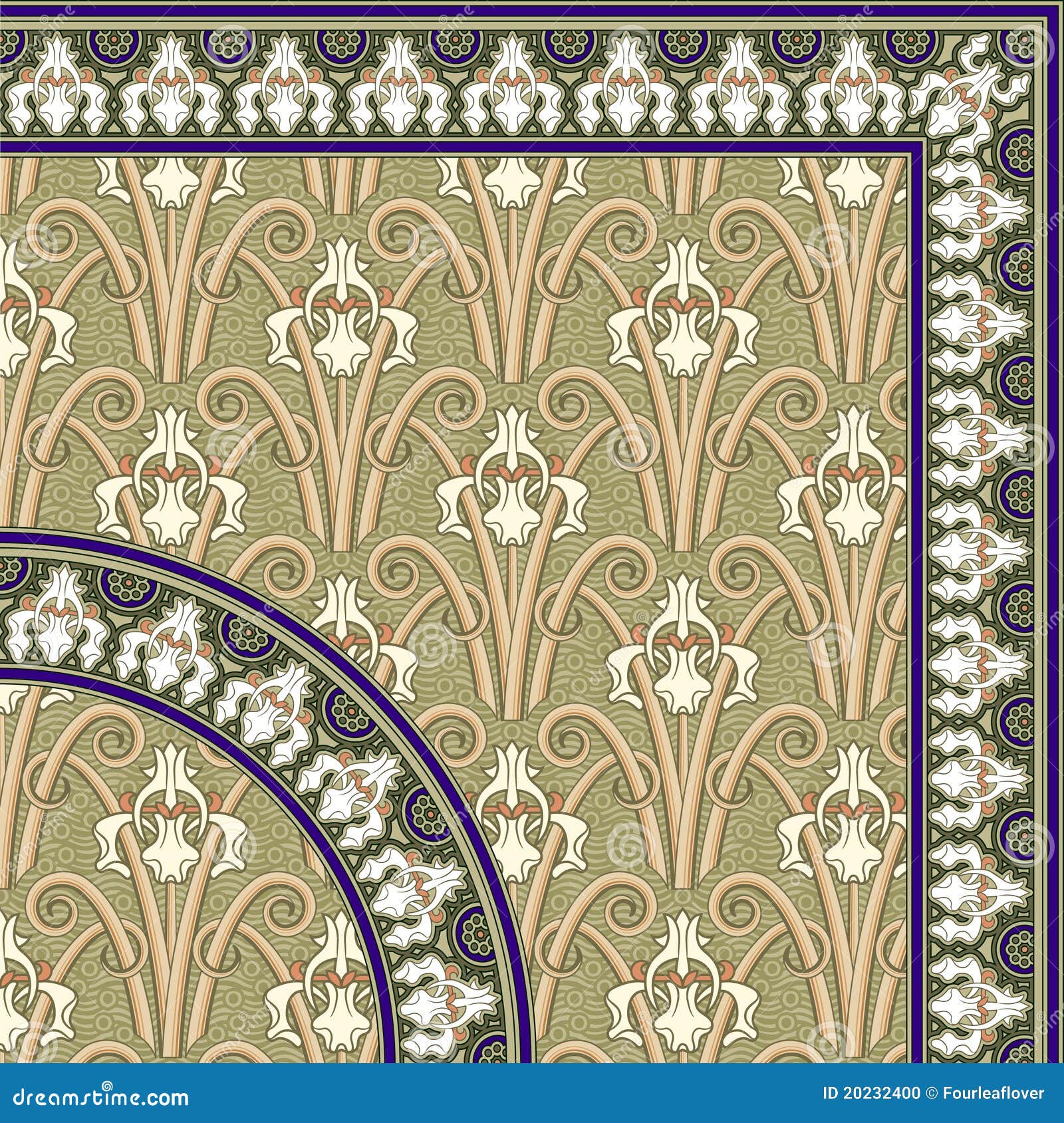 Classical Floral Pattern and Frame Stock Vector - Illustration of ...