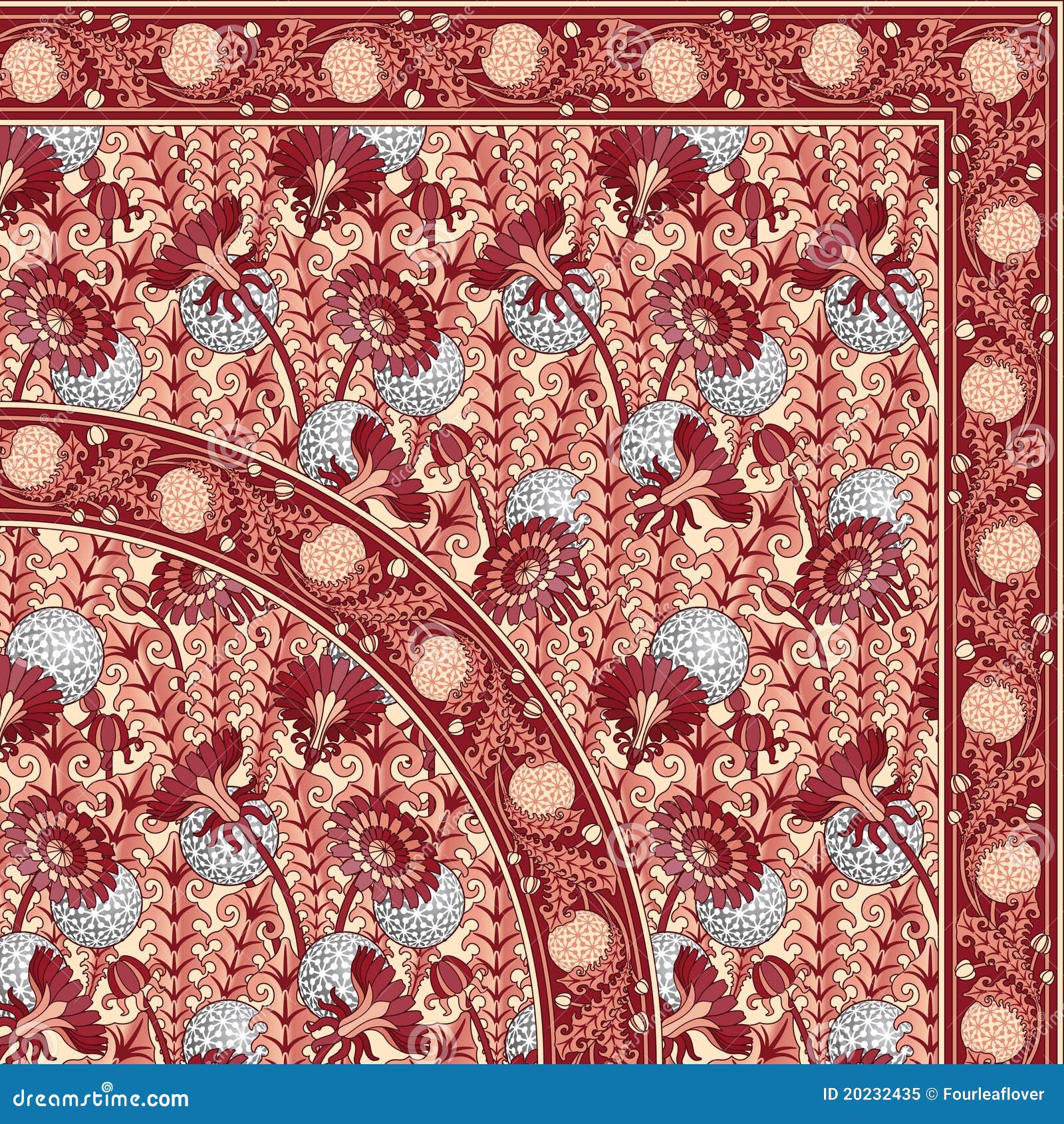 Classical Floral Pattern and Frame Stock Vector - Illustration of retro ...