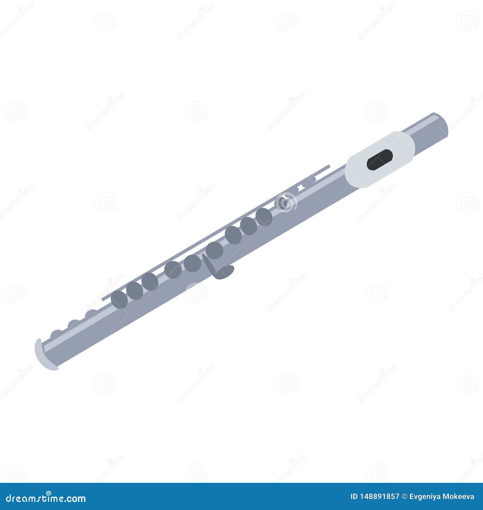 Classical Flute on the White Background Stock Vector - Illustration of ...