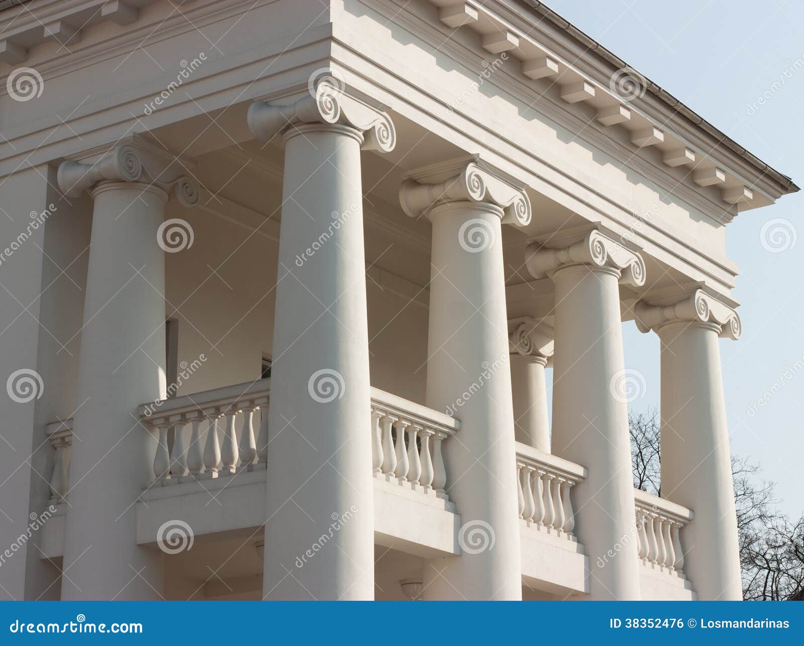 Classical Four Columns Ionic Portico Stock Photo - Image of exterior ...