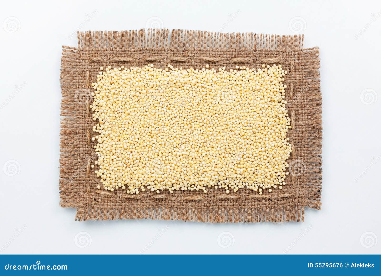 Classical Frame Made of Burlap with Grains of Millet Stock Photo ...