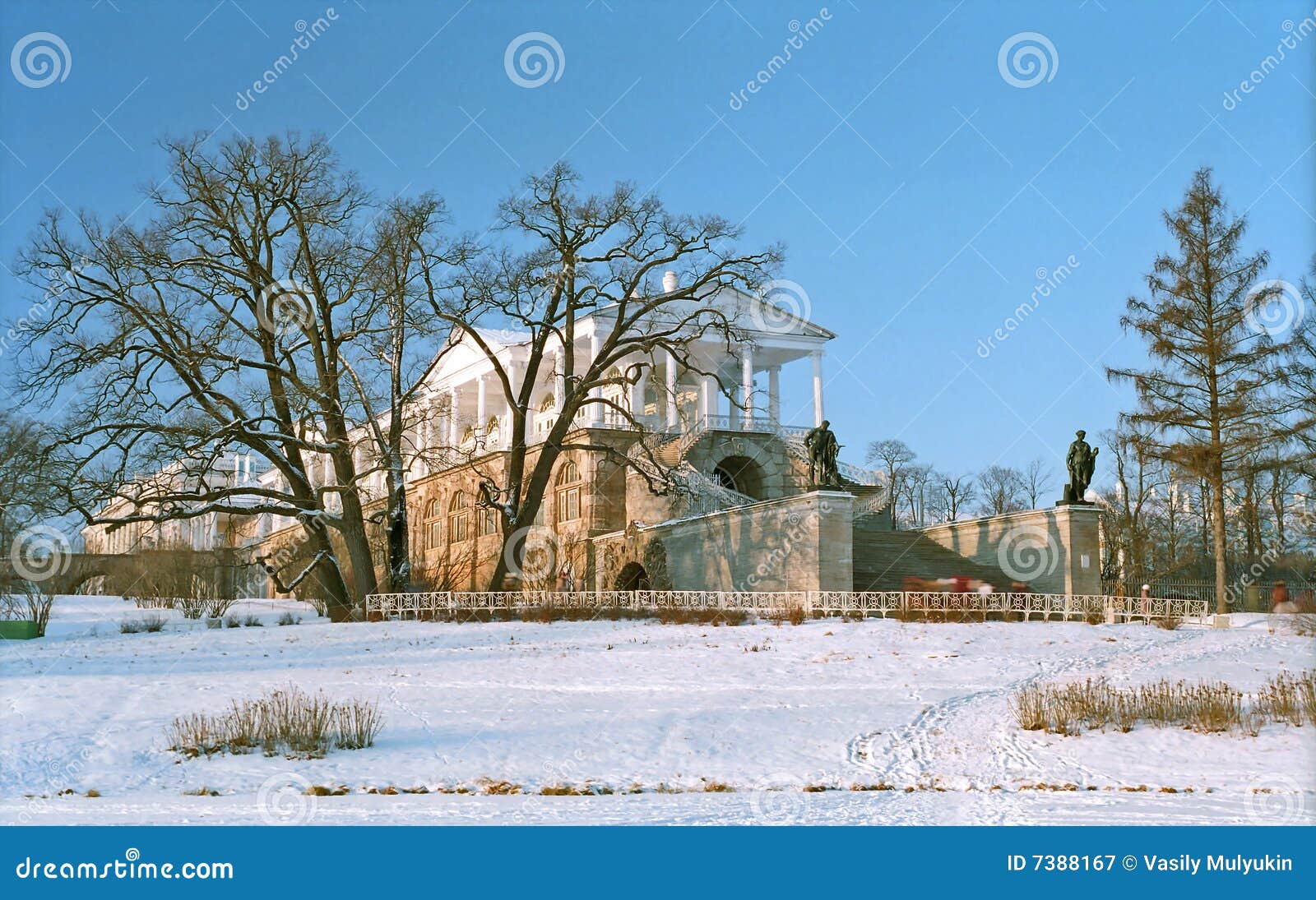 Classical Gallery Building in Winter Stock Image - Image of ...