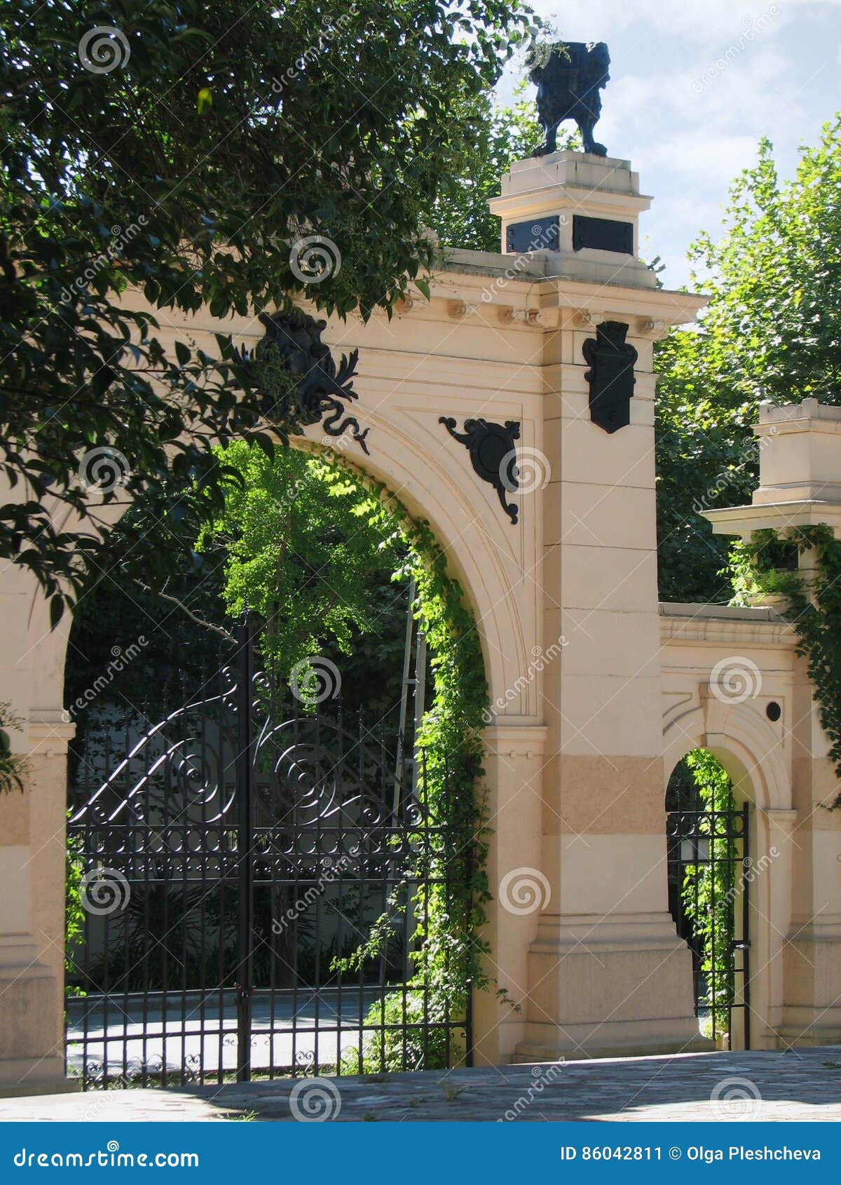 Classical gate stock image. Image of tree, classical - 86042811