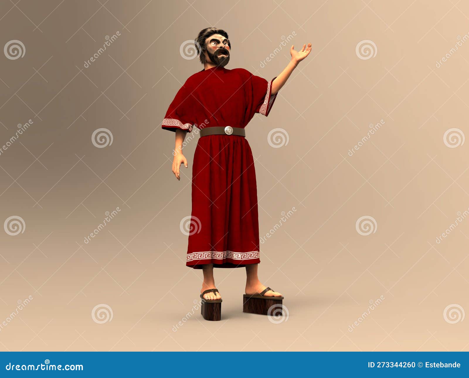 Classical Greek Actor, with Mask Stock Illustration - Illustration of ...