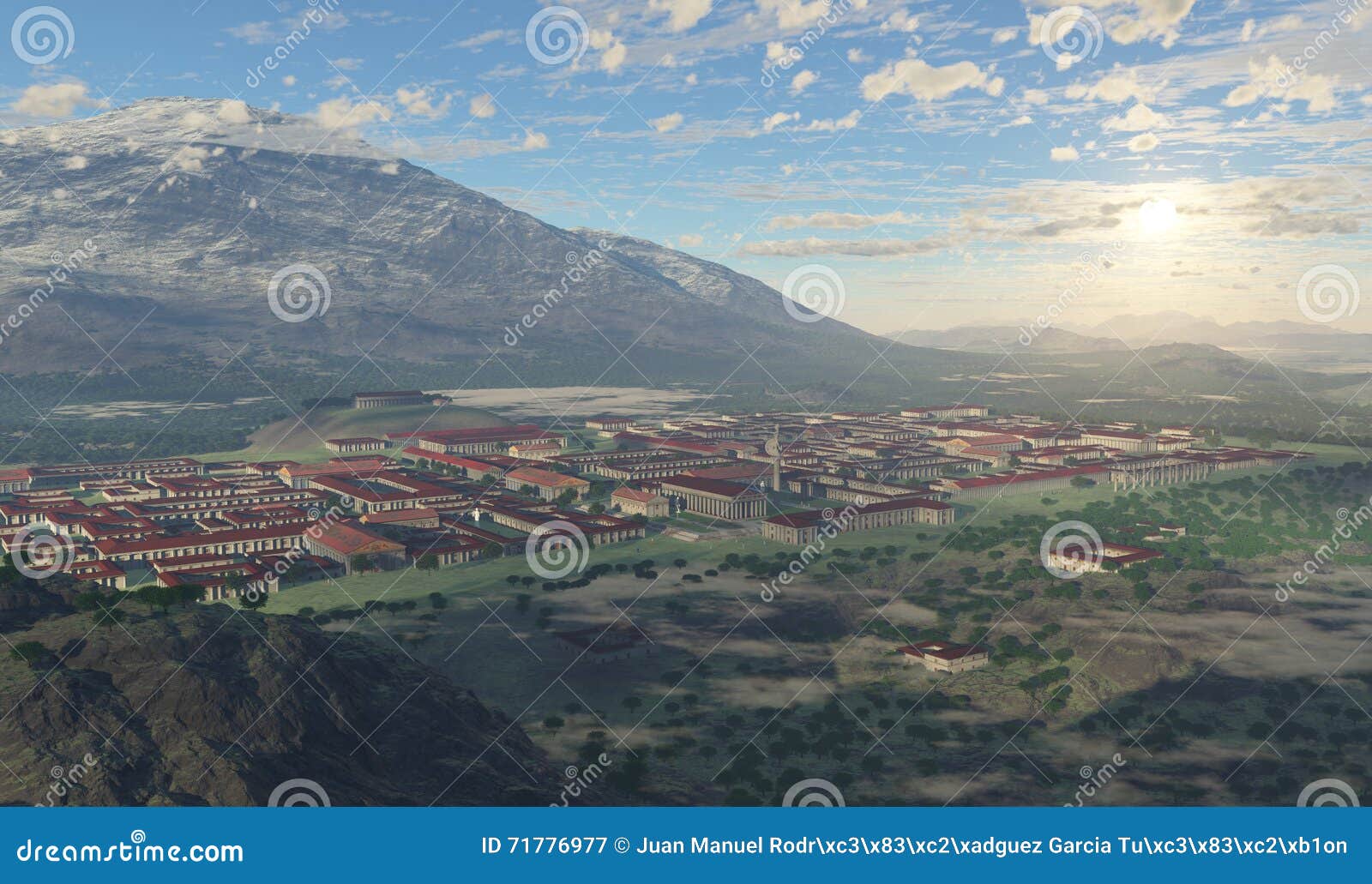 Classical Greek city stock illustration. Illustration of greek - 71776977