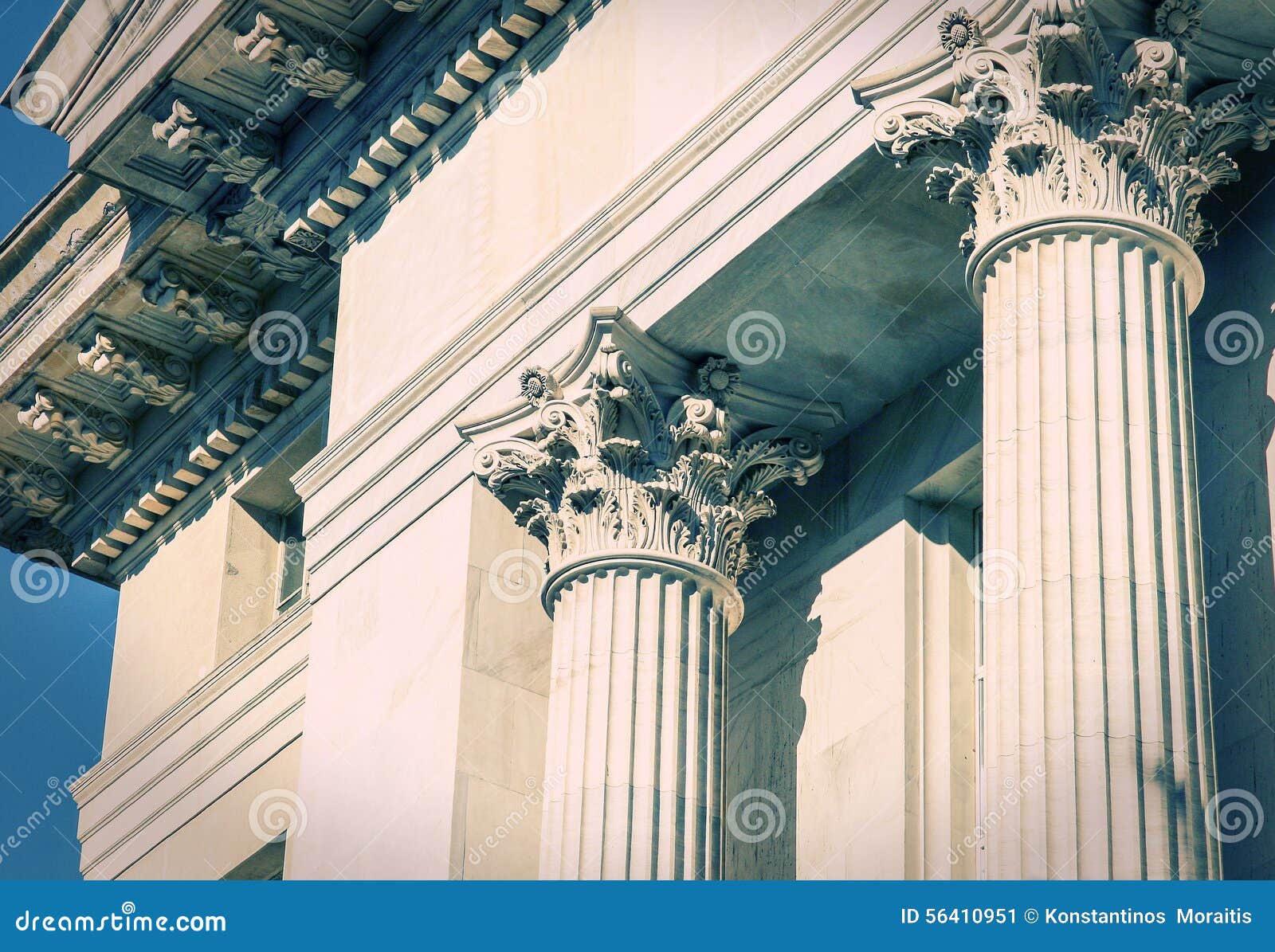 Classical Greek Columns stock image. Image of architecture - 56410951