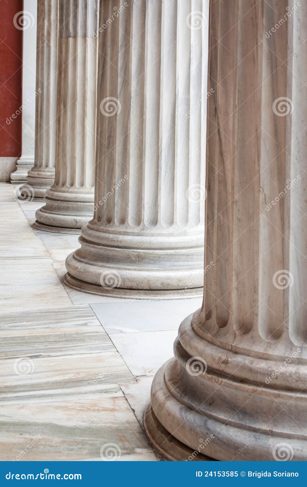 Classical Greek Columns in a Row Stock Image - Image of pillars ...
