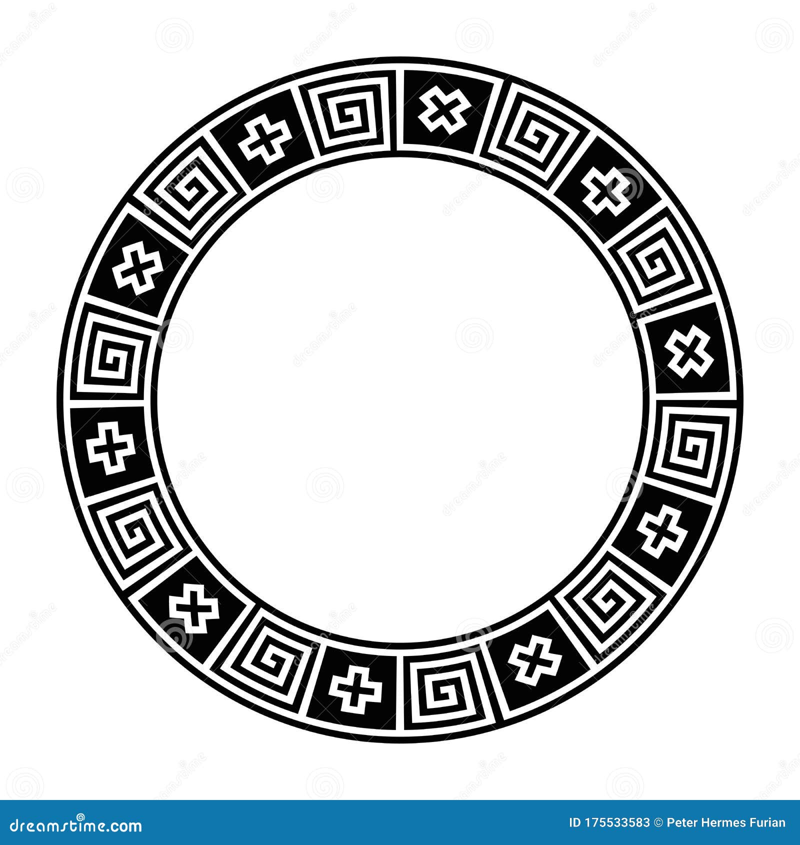 Classical Greek Meander, Rectangle Frame, Made Of Seamless Meander ...