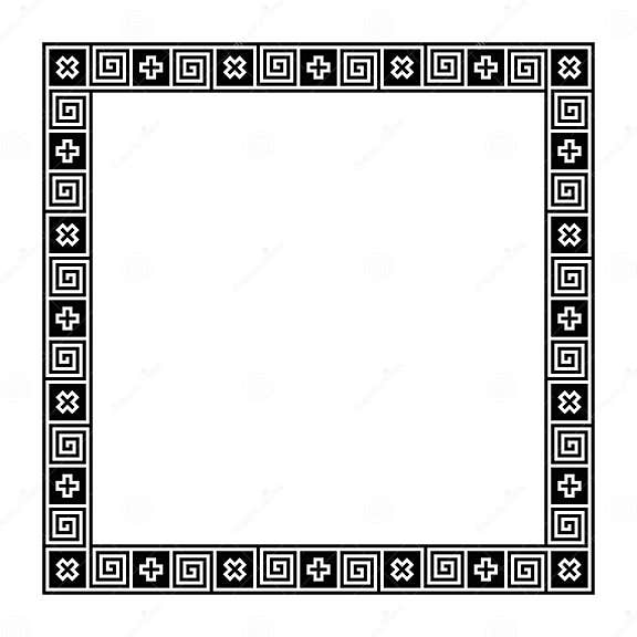 Classical Greek Meander, Square Frame, Made of Seamless Meander Pattern ...