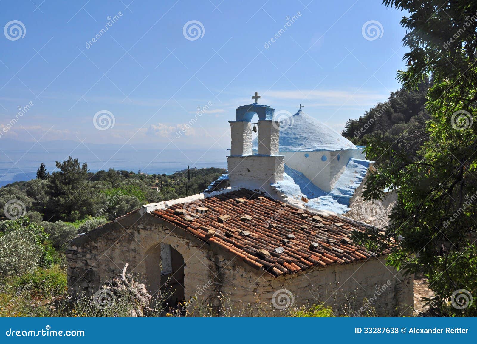 A Classical Greek Orthodox Chapel Stock Photo - Image of architecture ...