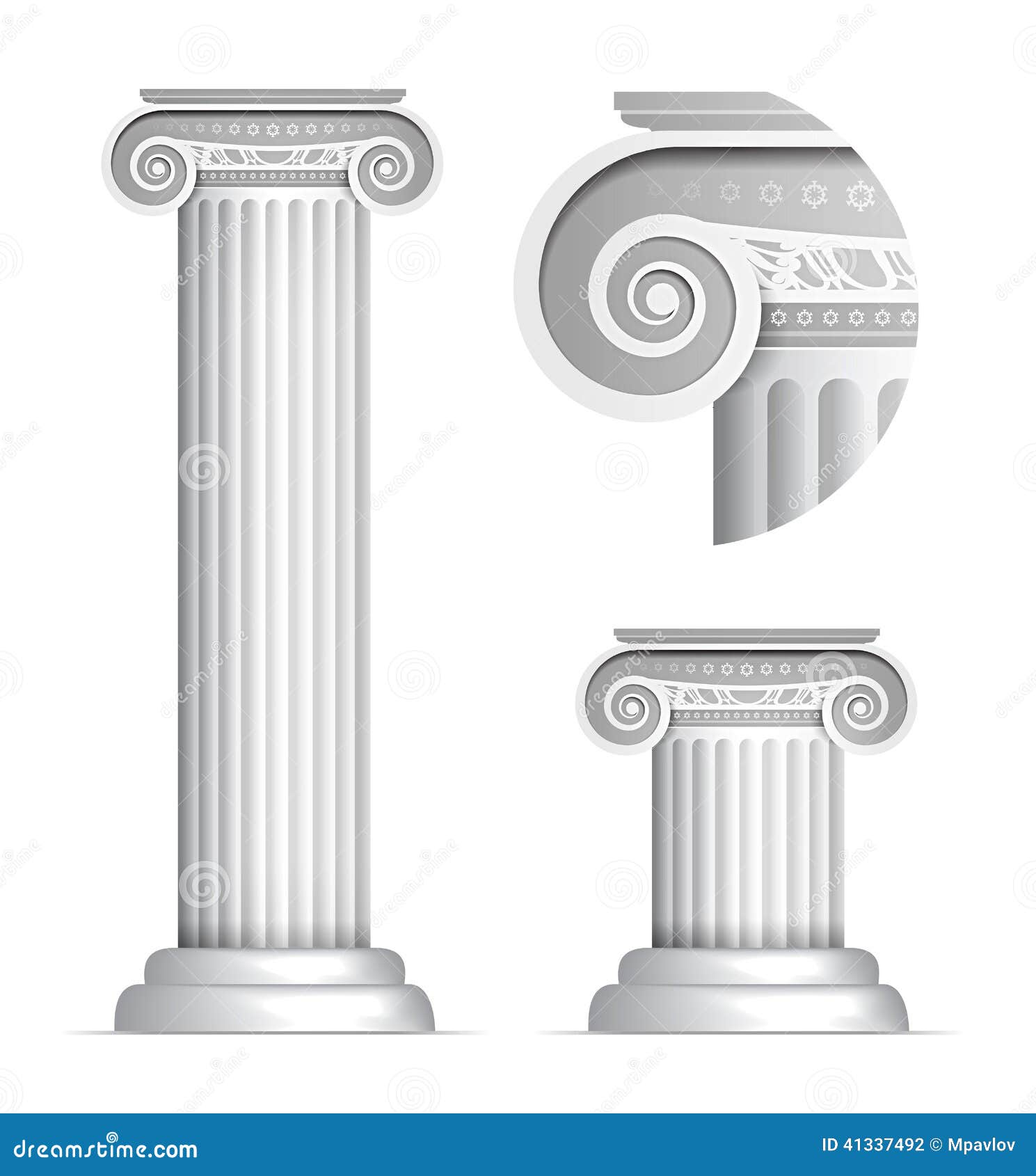 Classical Greek Or Roman Ionic Column Stock Vector Illustration Of