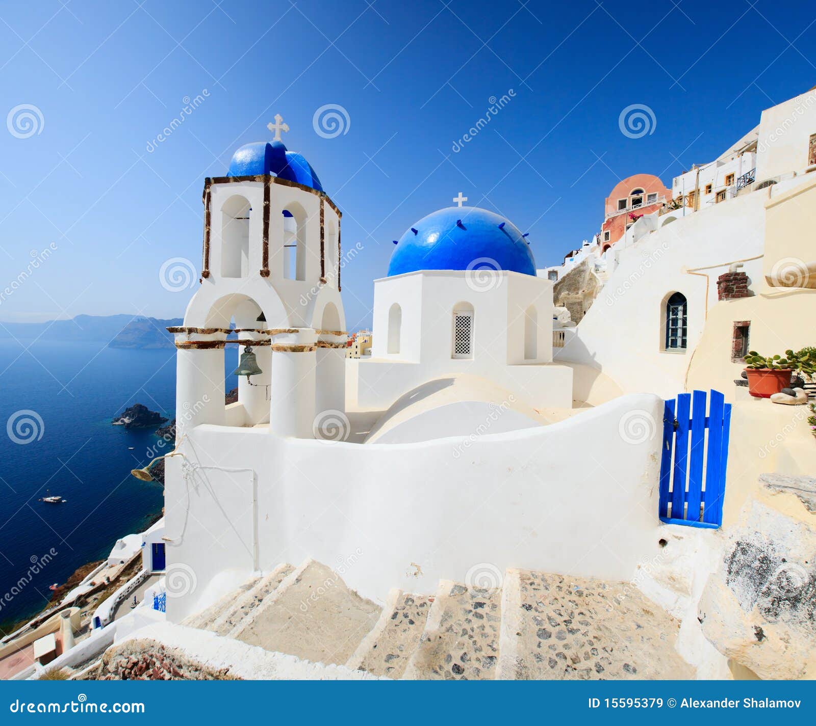 Classical Greek Style Church in Santorini, Greece Stock Image - Image ...