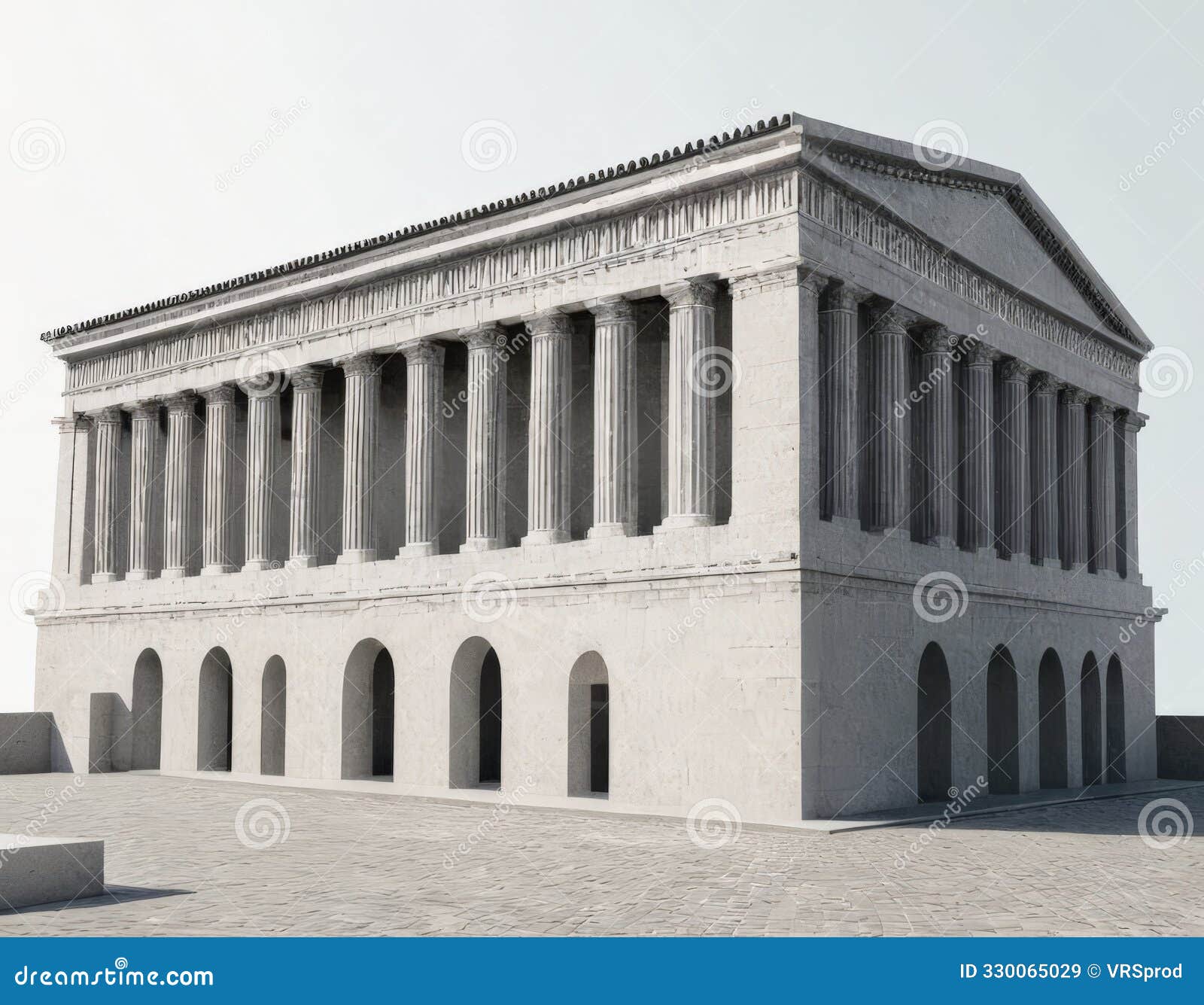 Classical Greek Temple with Iconic Columns in Bright Daylight Stock ...