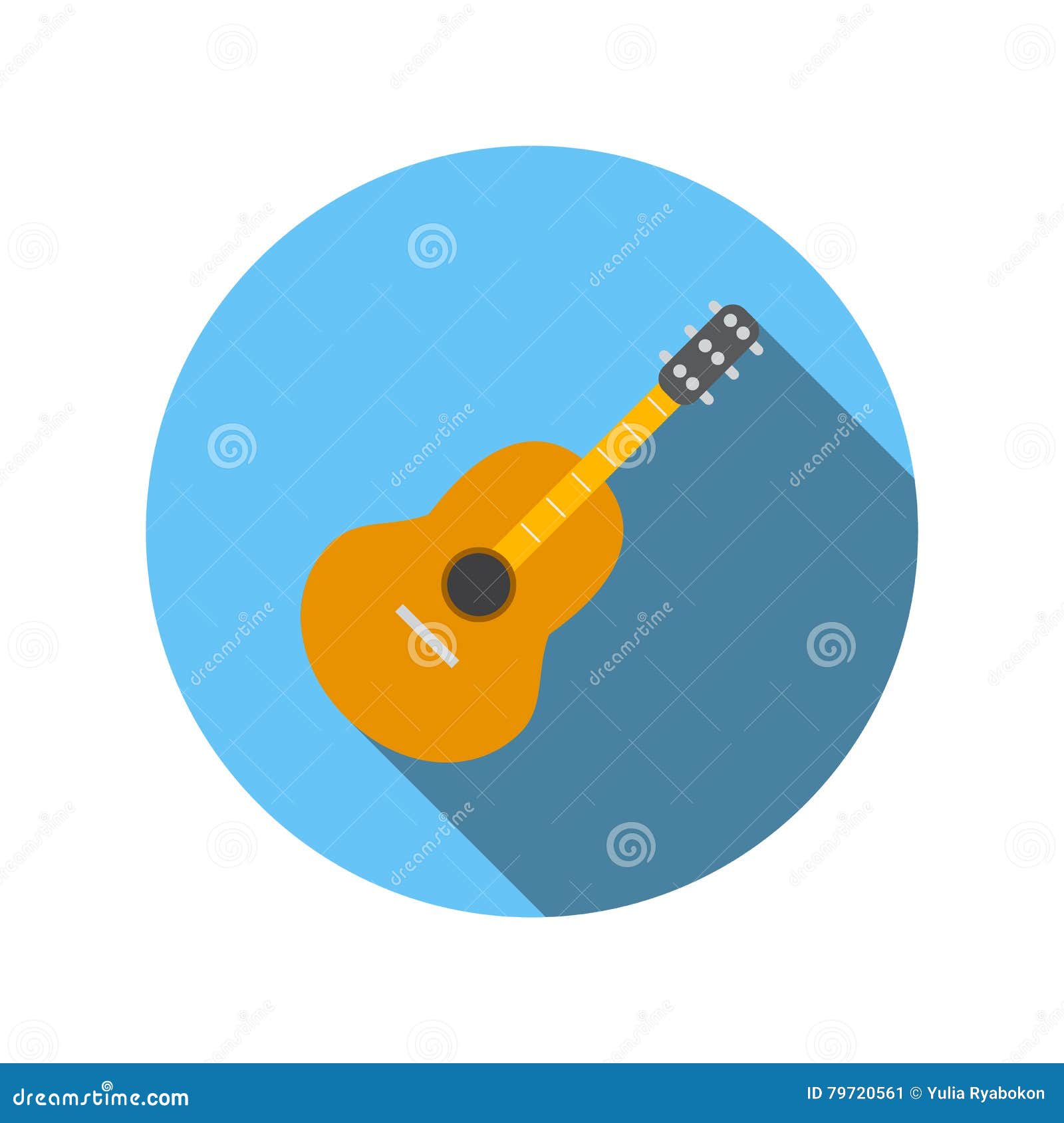 Classical guitar flat icon stock vector. Illustration of neck - 79720561