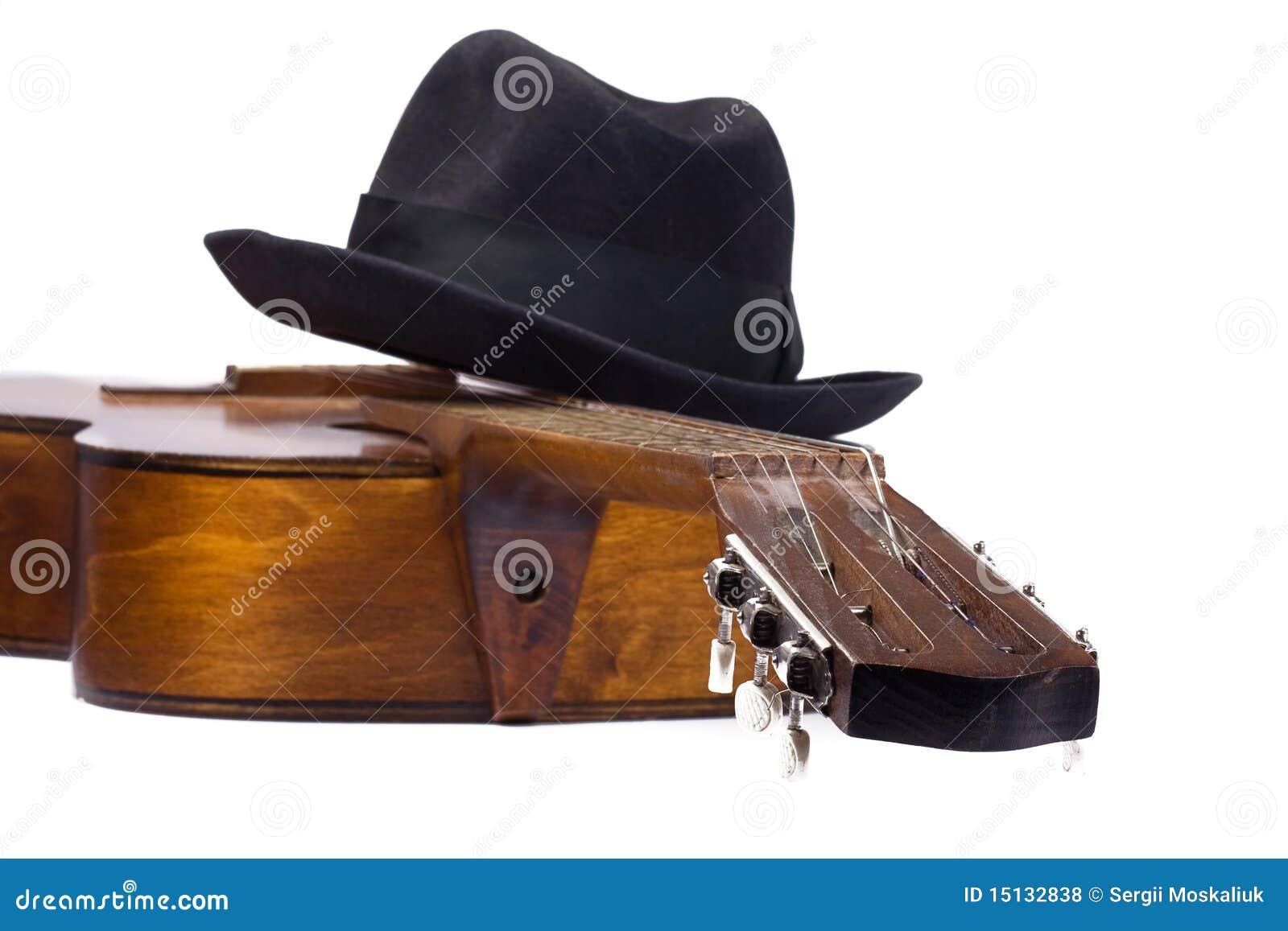 Classical guitar and hat stock photo. Image of dark, male - 15132838