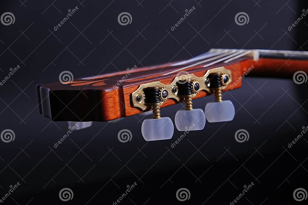 Classical guitar headstock stock photo. Image of brass - 25793784