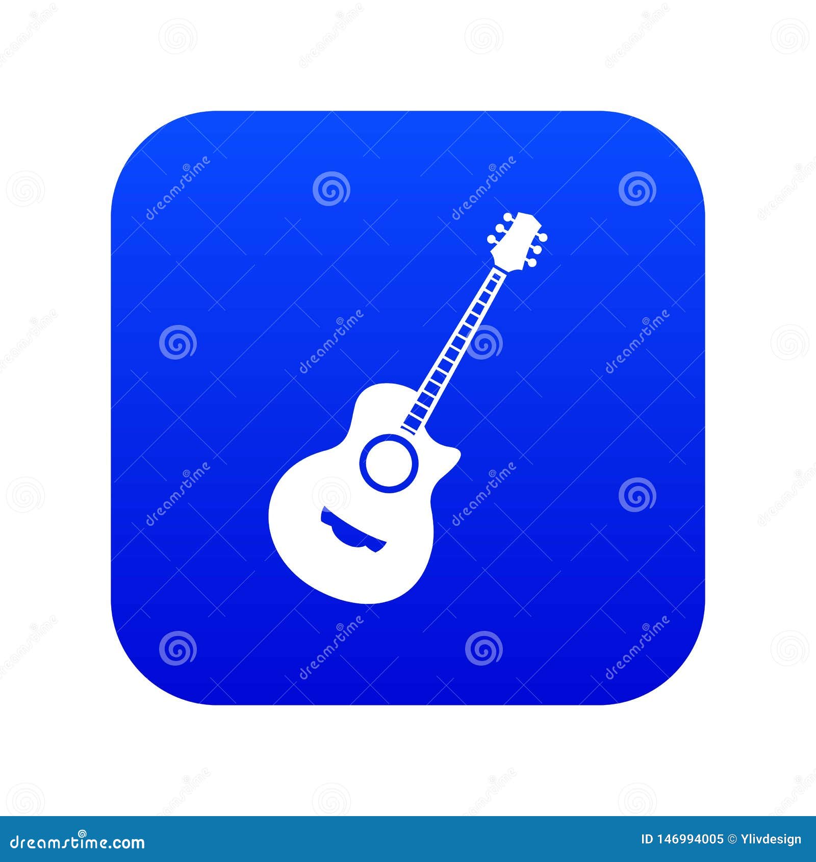 Classical Guitar Icon Digital Blue Stock Vector - Illustration of ...
